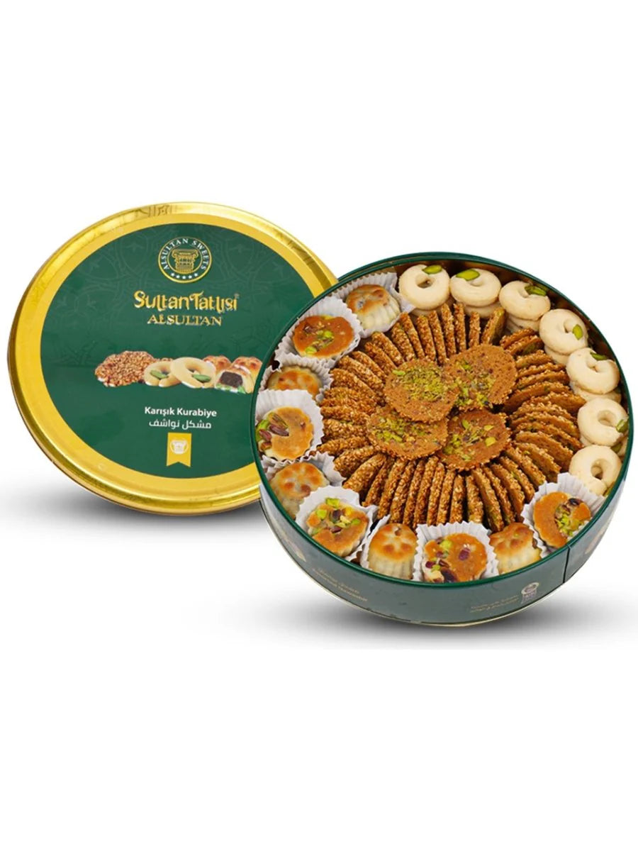 Mixed Nawashif - AlSultan Sweets - Metal Box 600G – AlSultan Sweets U.S.