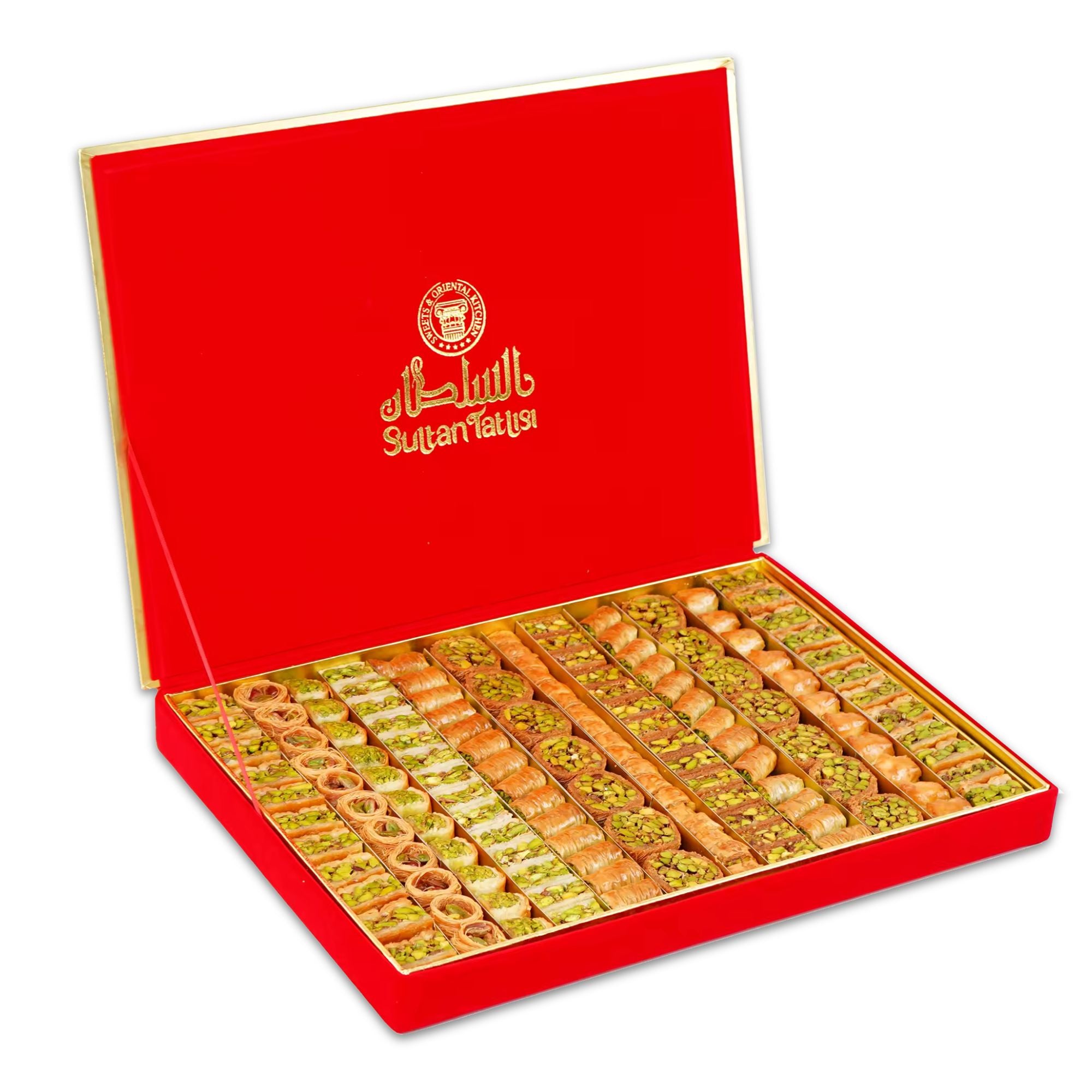 Assorted Baklava - Suede Red Box Large 850g – AlSultan Sweets U.S.